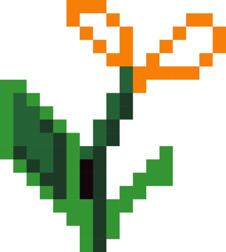Pixelated blooming flower 8 bit game designs Vector Image