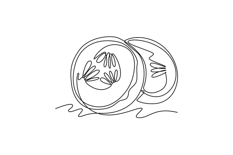 Continuous one line drawing group pile of healthy Vector Image