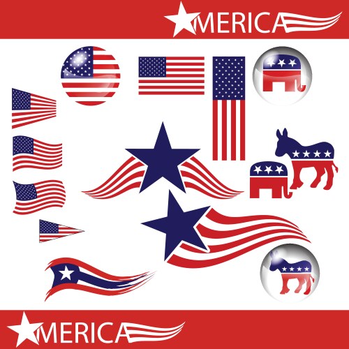 American Skull with Flag Royalty Free Vector Image