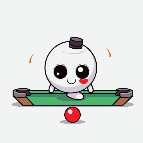 Cartoon billiard ball with a stick Royalty Free Vector Image