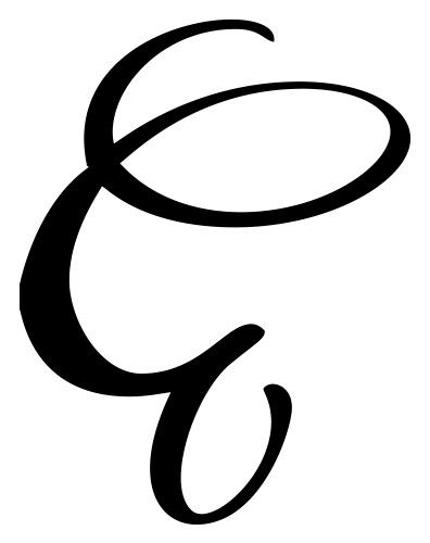 Calligraphy hand drawn letter e script Royalty Free Vector