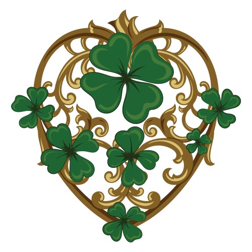 Lucky four leaf clover in the celtic style Vector Image