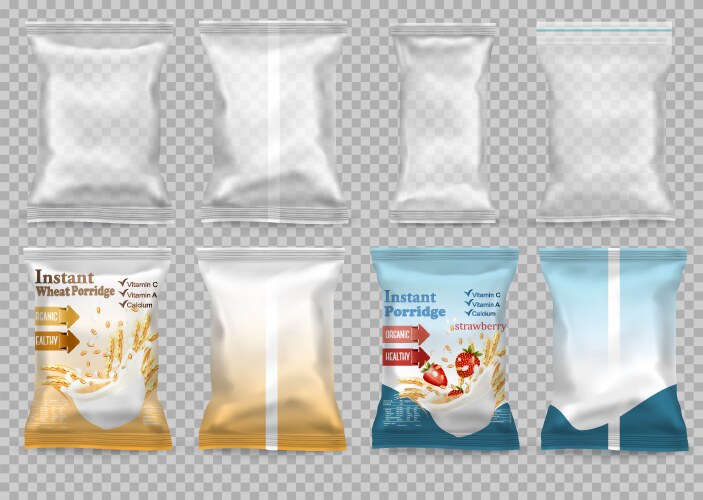 Big set polypropylene plastic packaging Royalty Free Vector
