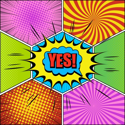 Colorful comics template Royalty Free Vector Image