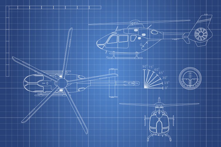Helicopter Blueprint Vector Images (over 260)