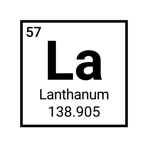 Chemistry lanthanum mendeleev element symbol atom Vector Image