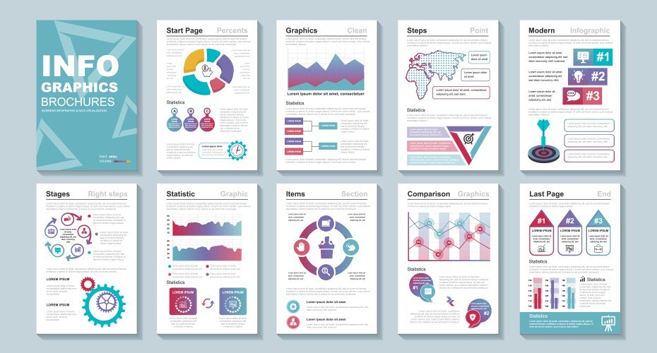 Infographic brochure information chart graph Vector Image