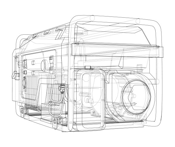 Mobile power generator blueprints Royalty Free Vector Image