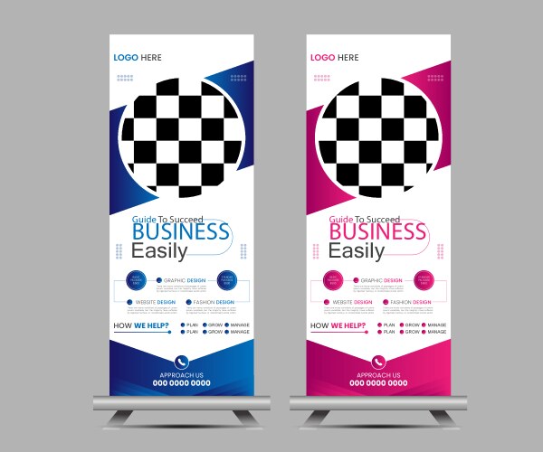 Premium modern roll up banner template Royalty Free Vector