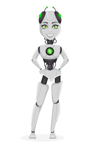 Robot with artificial intelligence female bot Vector Image