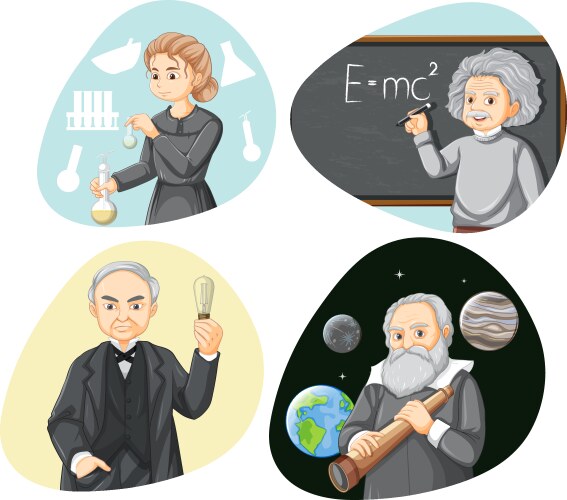 Famous Scientists Collection Royalty Free Vector Image