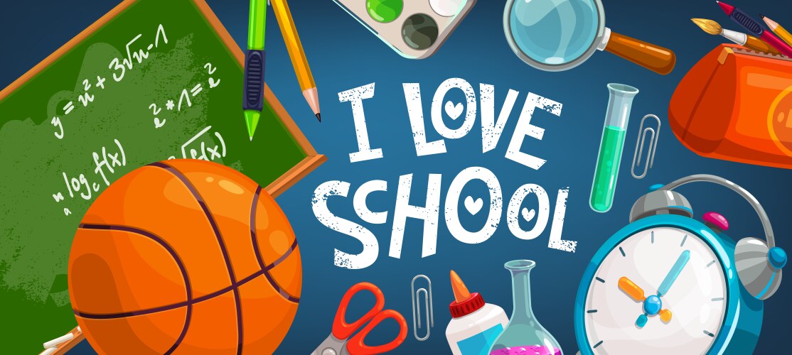 Welcome back to school greeting poster design Vector Image