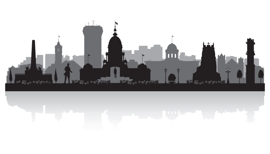 Outline springfield illinois city skyline Vector Image
