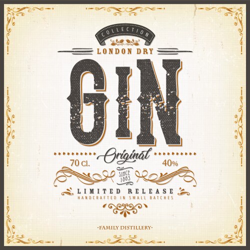 Vintage old rum label for bottle Royalty Free Vector Image