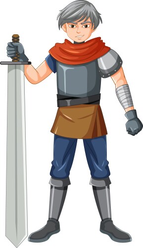 Medieval knight cartoon character Royalty Free Vector Image