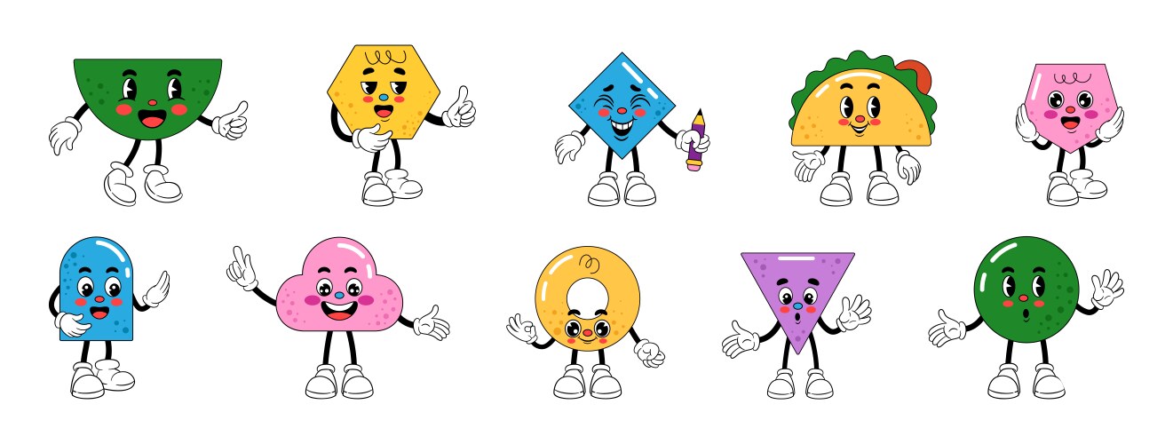 Cartoon Characters Geometric Shapes Vector Images (over 10,000)