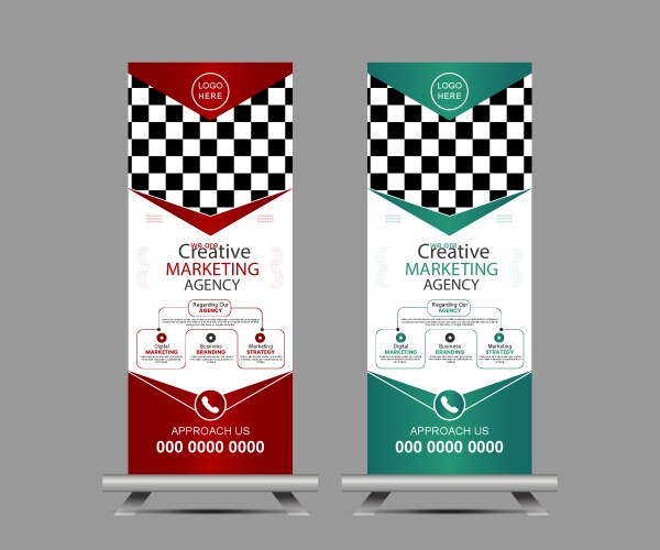 Premium modern roll up banner template Royalty Free Vector