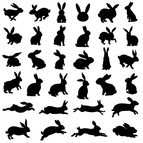Rabbit Silhouettes Vector Images within Silhouettes (over 1,100)