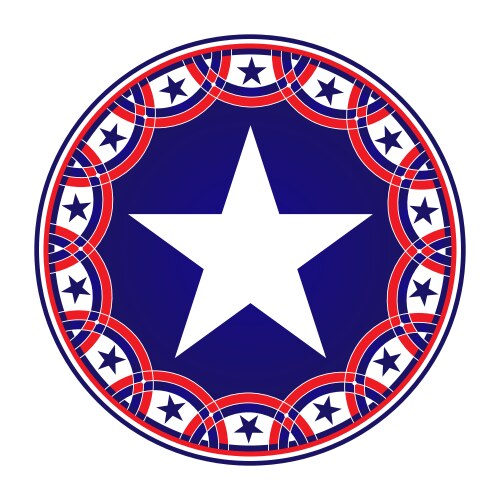 American blue star symbol Royalty Free Vector Image