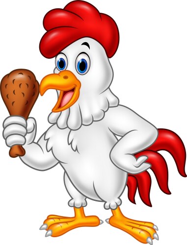 Cartoon chicken rooster Royalty Free Vector Image
