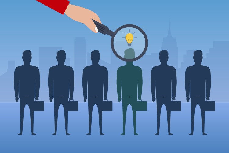 Human resources hr recruit business man select Vector Image