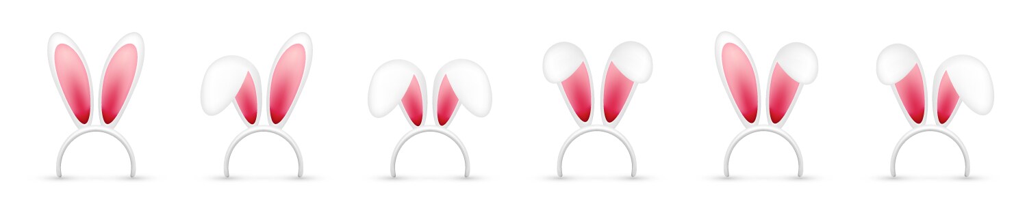 Easter bunny ears collection isolated on white Vector Image