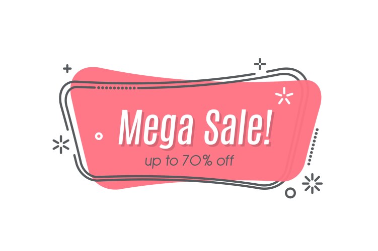 Flat linear promotion ribbon banner scroll price Vector Image