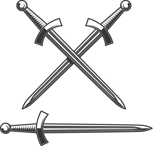 Vintage knight sword concept Royalty Free Vector Image