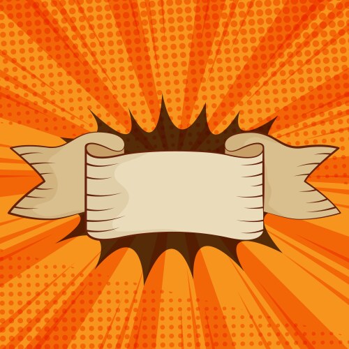 Vintage ribbon with comic book pop art dotted Vector Image
