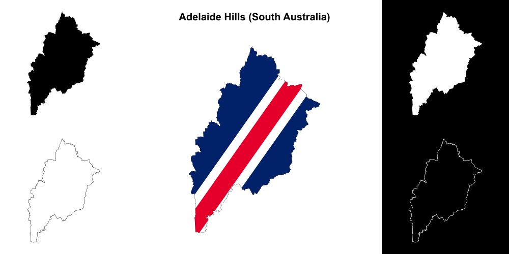 Port adelaide enfield outline map Royalty Free Vector Image