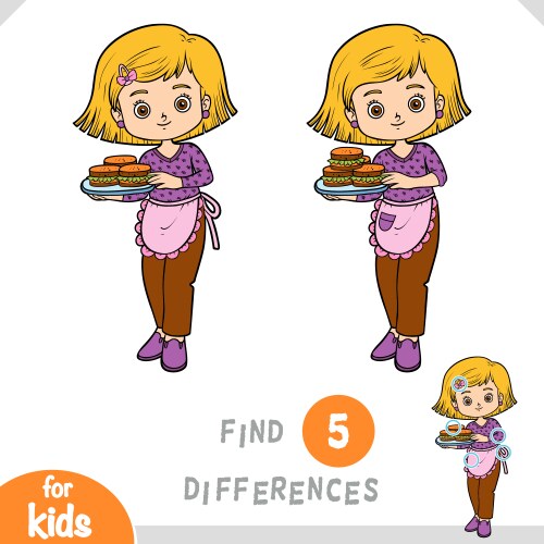 Find differences education game for children Vector Image