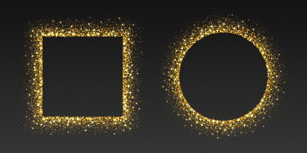 Red glitter frames shimmering borders in circle Vector Image