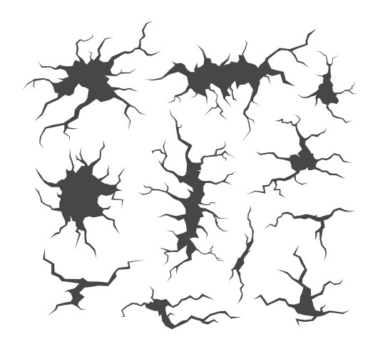 Ground split fracture line wall crack black Vector Image
