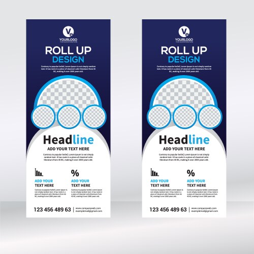 Roll up banner stand template Royalty Free Vector Image