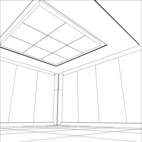 Wire-frame model a multi-storey building Vector Image