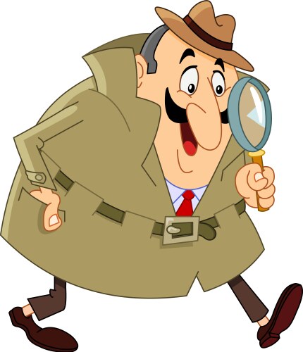 Cartoon surveillance detectives with equipment Vector Image