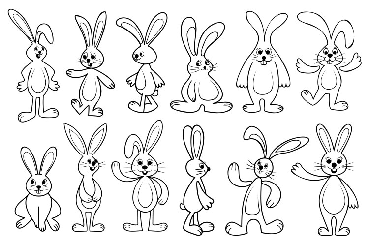 Rabbit Pencil Drawing Vector Images (over 710)
