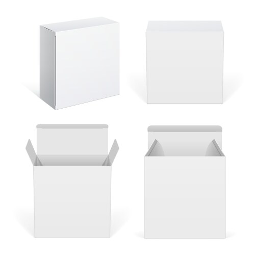 Realistic white package carton box for software Vector Image