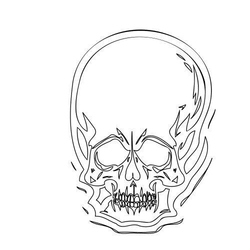 Day of the dead skull outline sketch Royalty Free Vector