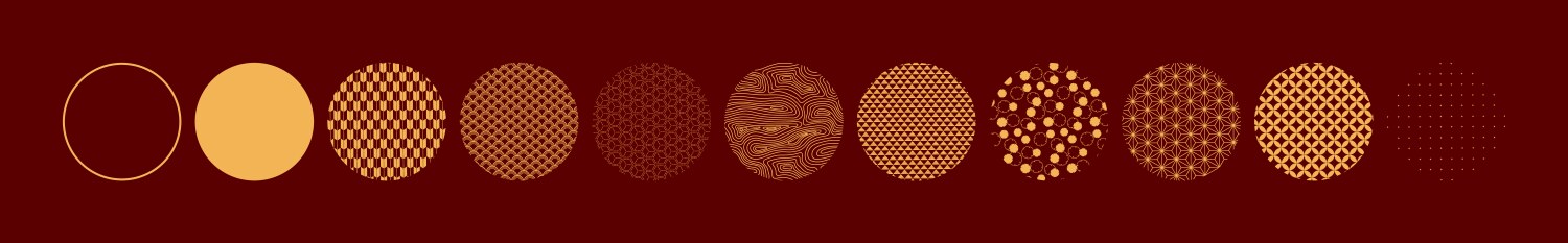 Traditional asian patterns design elements set Vector Image