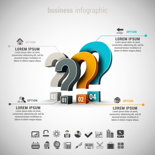 Question mark infographic report template made Vector Image