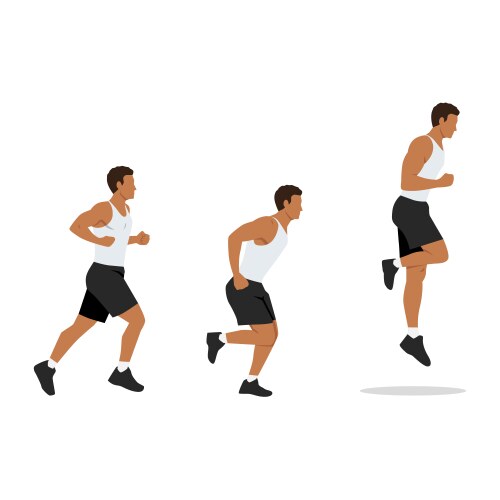 Man doing single or one leg hops jumps exercise Vector Image