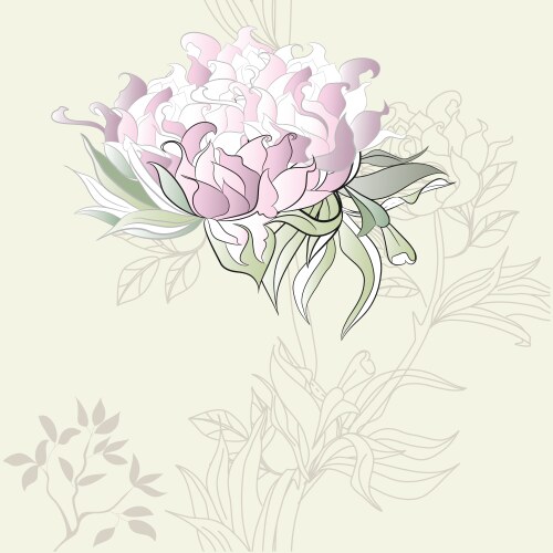 Aquatic plant lily ornamental flower card Vector Image