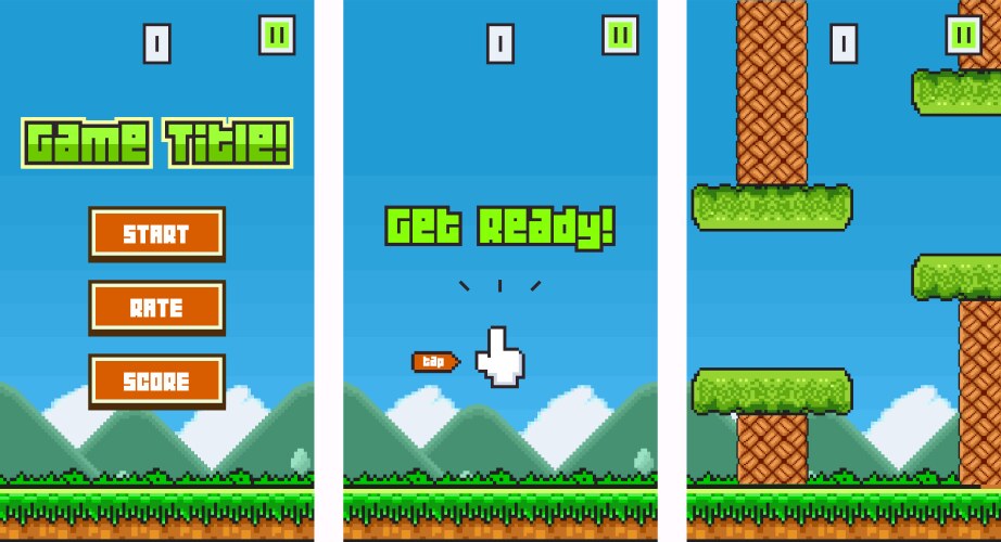 8 bit pixel art platformer game asset Royalty Free Vector