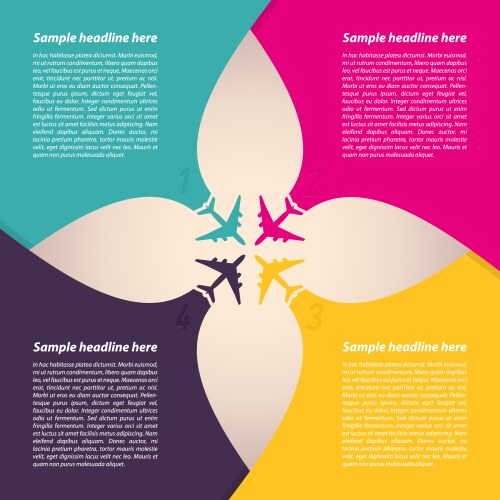 Background with colorful airplanes Royalty Free Vector Image