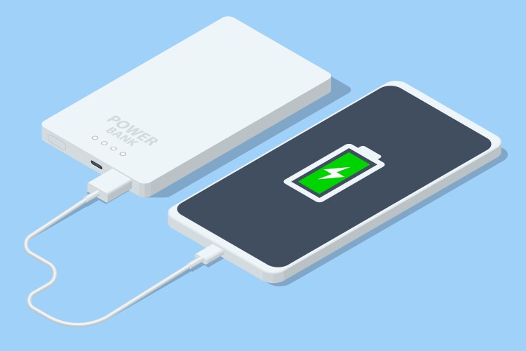 Simple power bank Royalty Free Vector Image - VectorStock