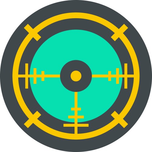 Sniper backsight or radar icon - aim symbol Vector Image