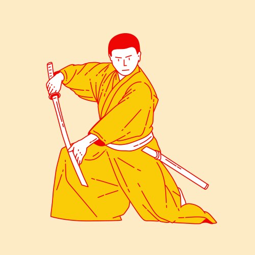 Simple cartoon of a samurai 5 Royalty Free Vector Image