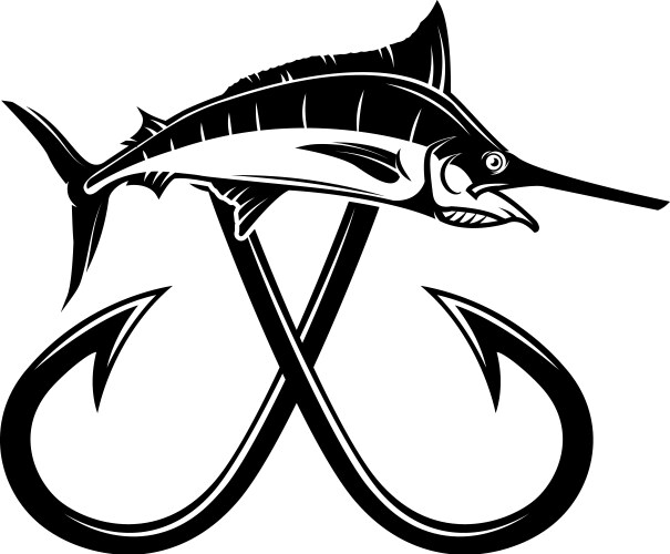 Fishing rods crossed Royalty Free Vector Image