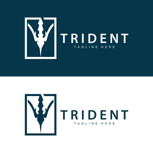 Trident logo design spear weapon sea king Vector Image